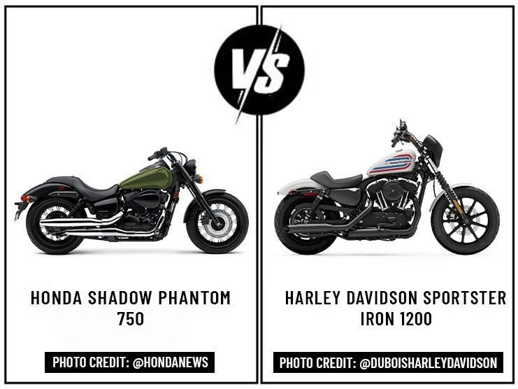 Honda Shadow Phantom 750 Vs. Harley Davidson Sportster Iron 1200 ...