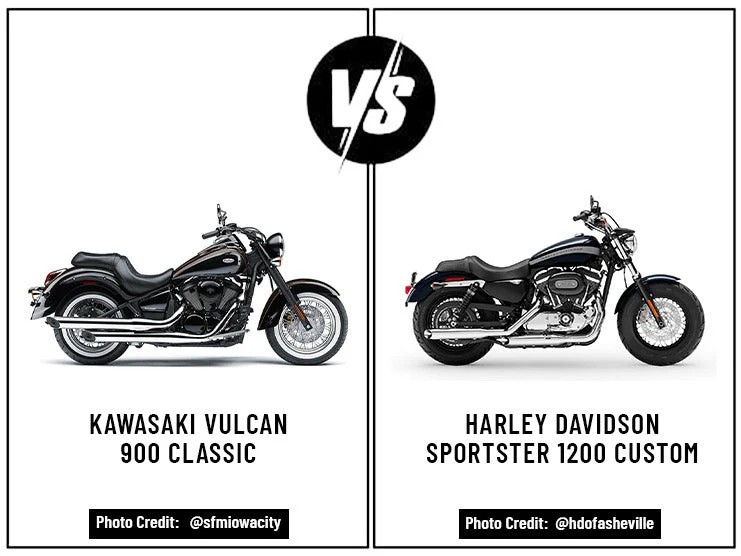 Kawasaki Vulcan 900 Classic Vs. Harley Davidson Sportster 1200 Custom ...
