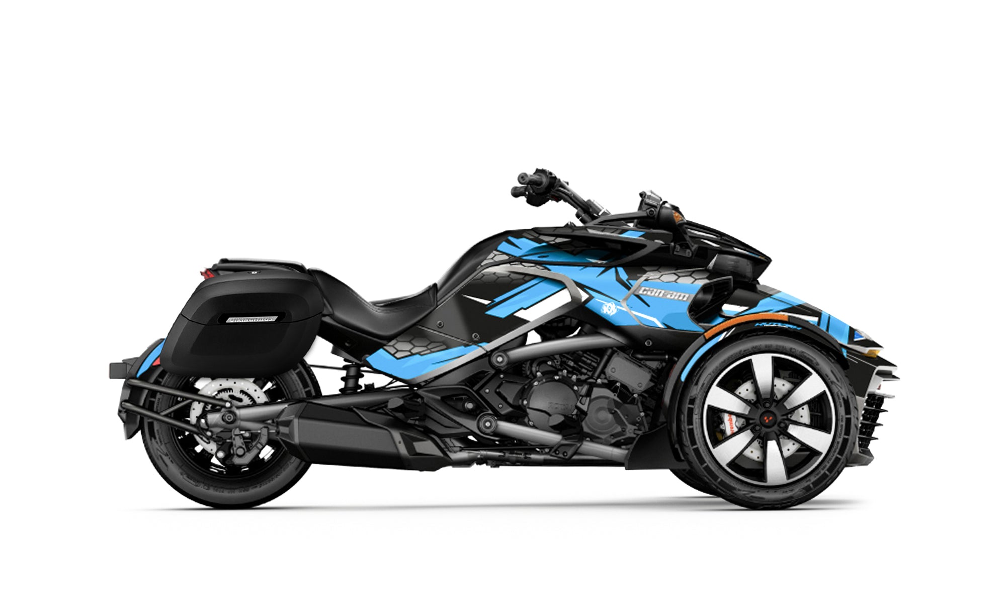 Viking 40L Lamellar Raven XL CAN AM Spyder F3 Matte Hard Saddlebags