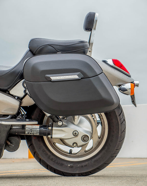 Viking 40L Lamellar Raven XL Honda VTX 1800F Hard Saddle Bags