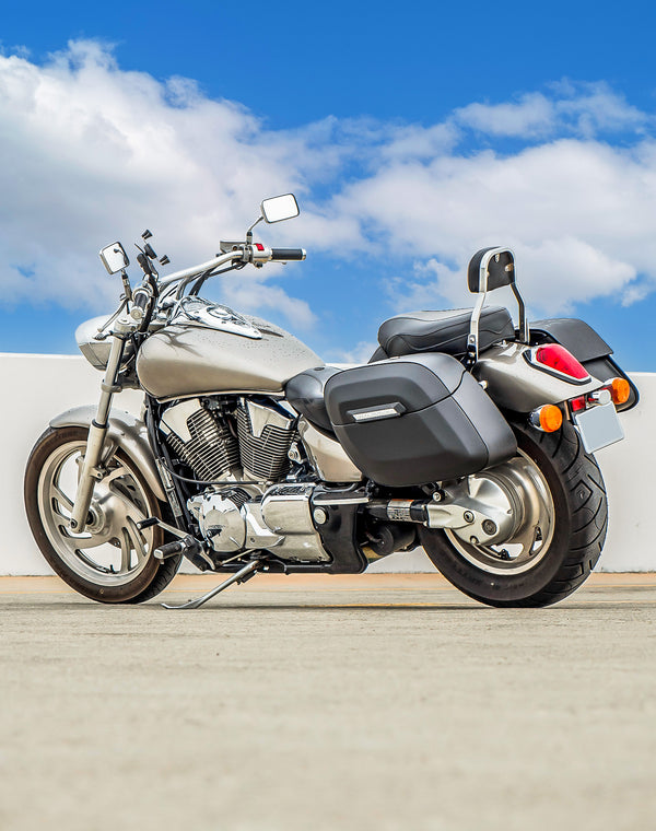Viking 40L Lamellar Raven XL Honda VTX 1800F Hard Saddle Bags