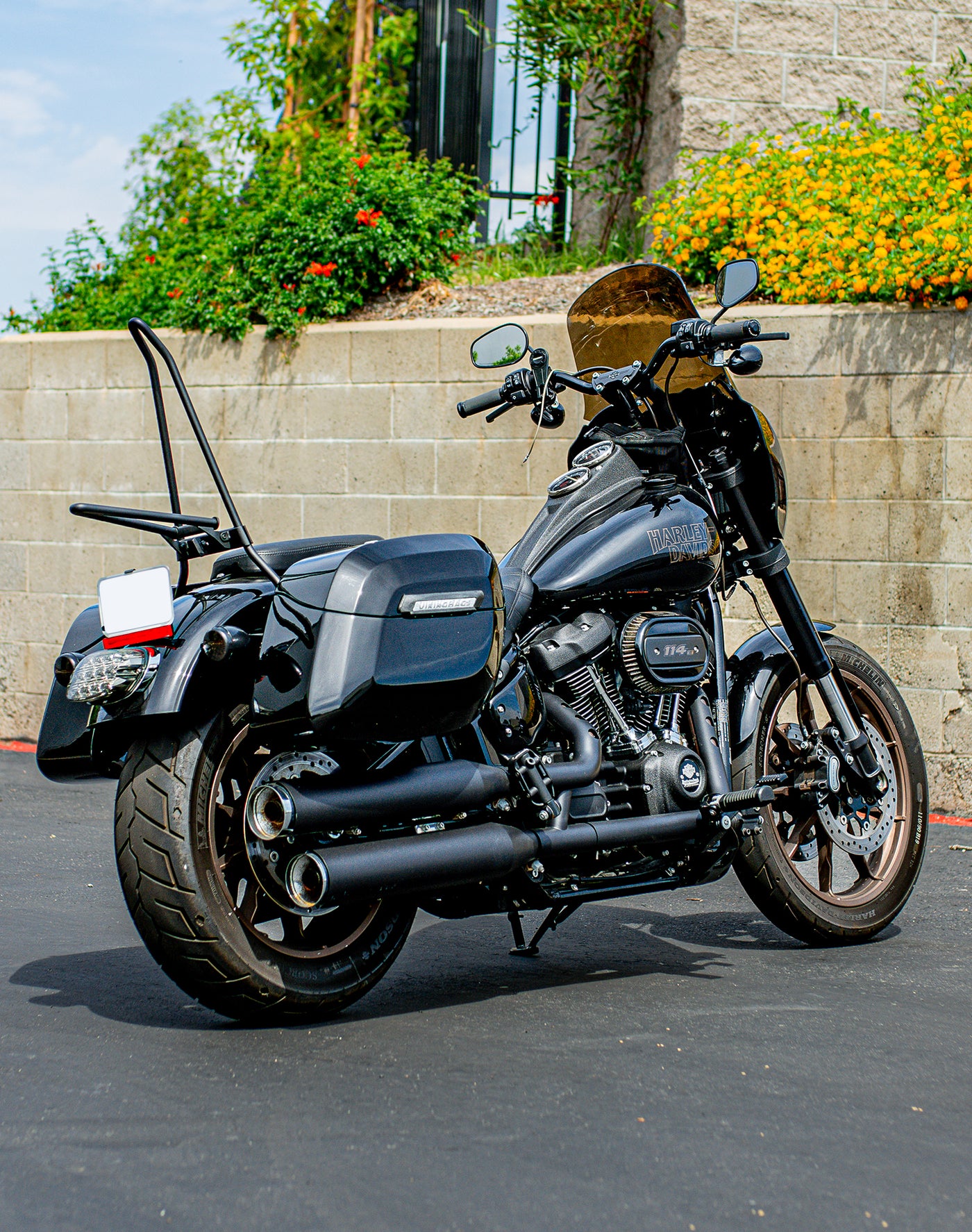 Viking Iron Born Blade 25" Sissy Bar with Foldable Luggage Rack for ...