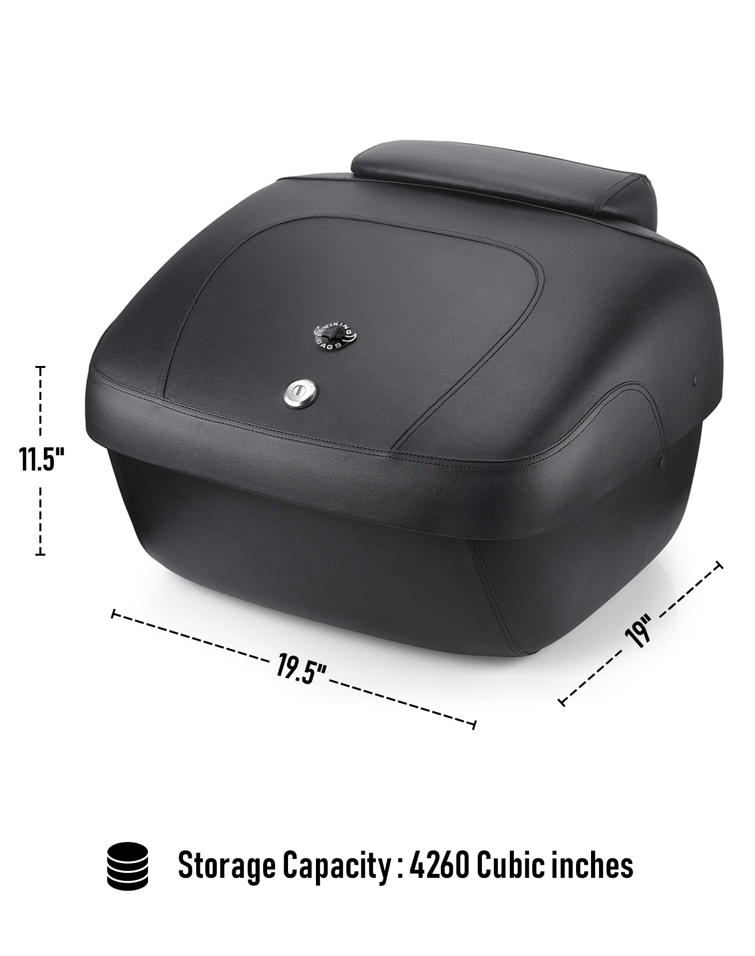 69L - Premium Extra Large Yamaha Leather Wrapped Hard Motorcycle Trunk