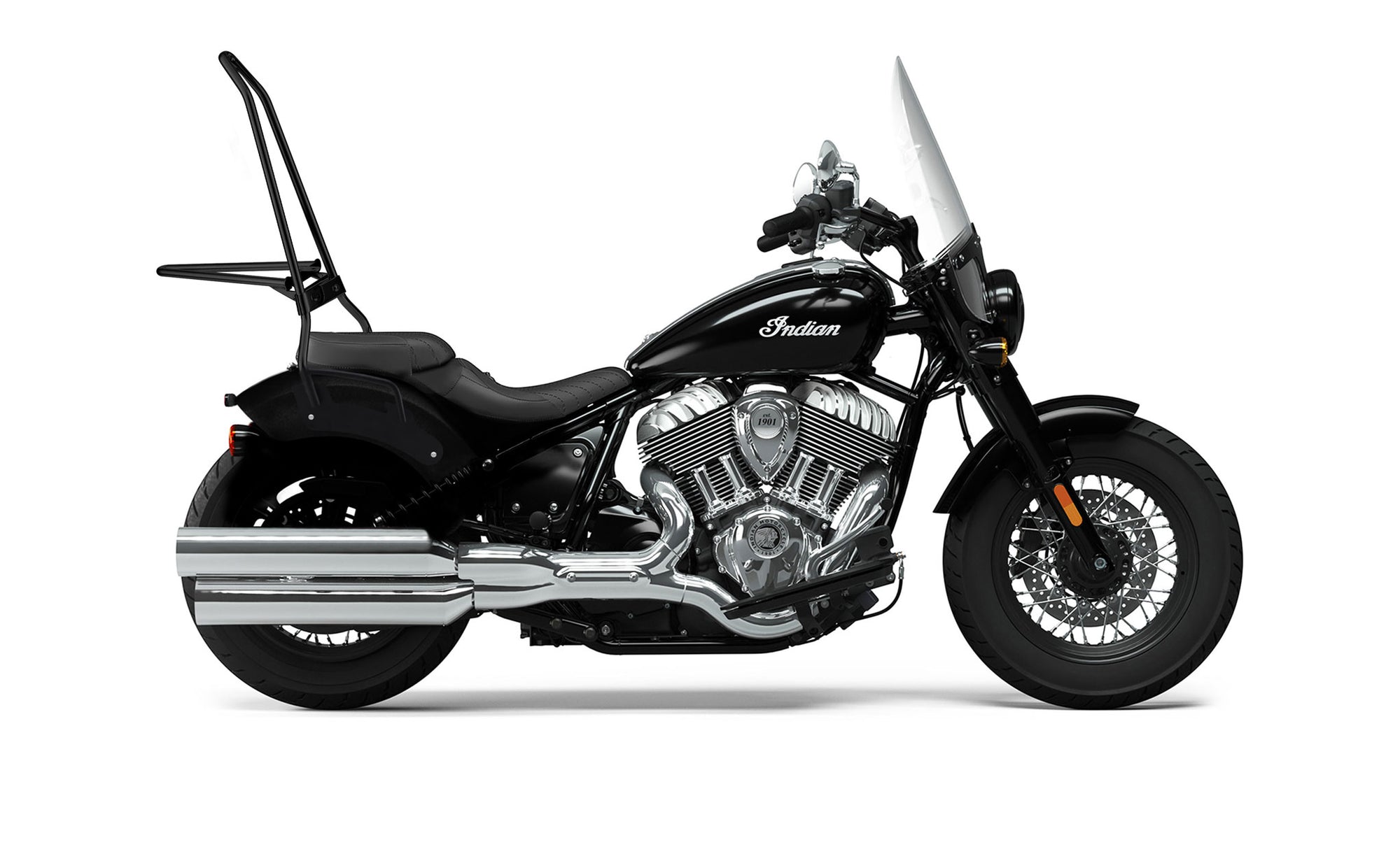 Viking IronBorn Blade 25" Matte Black Sissy Bar w/ Foldable Rack for ...