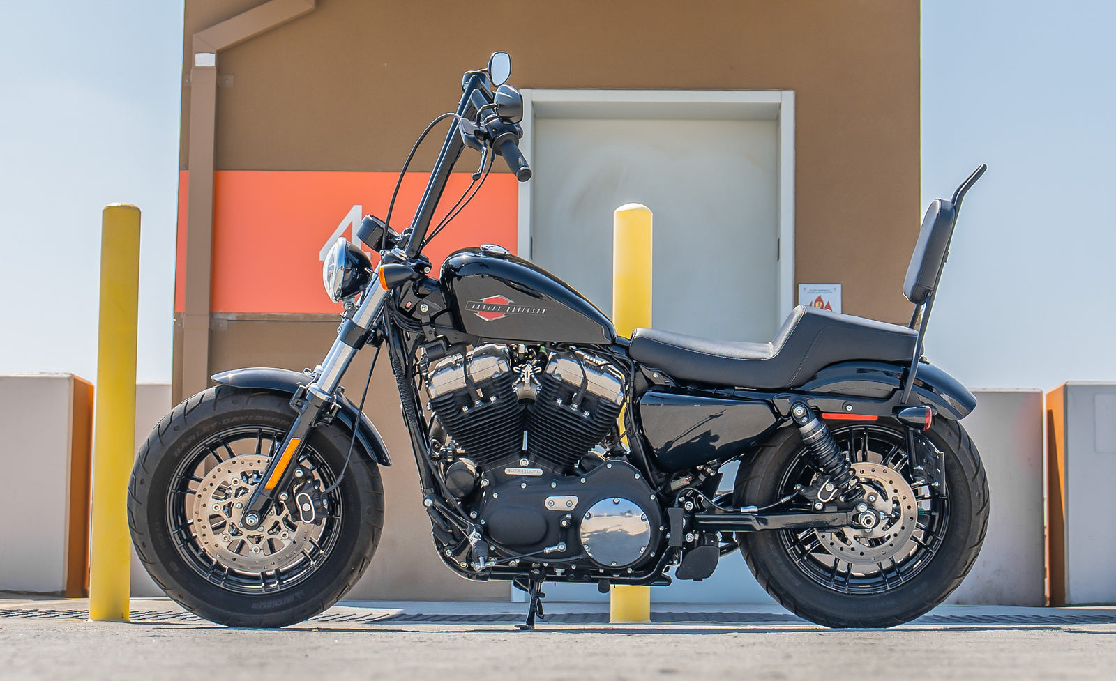 Viking Iron Born Plain Leather Tall Motorcycle Harley Davidson Backrest ...