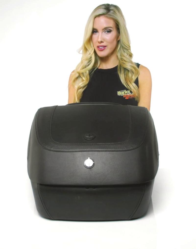 Viking Challenger XL Honda Leather Wrapped Hard Motorcycle Trunk