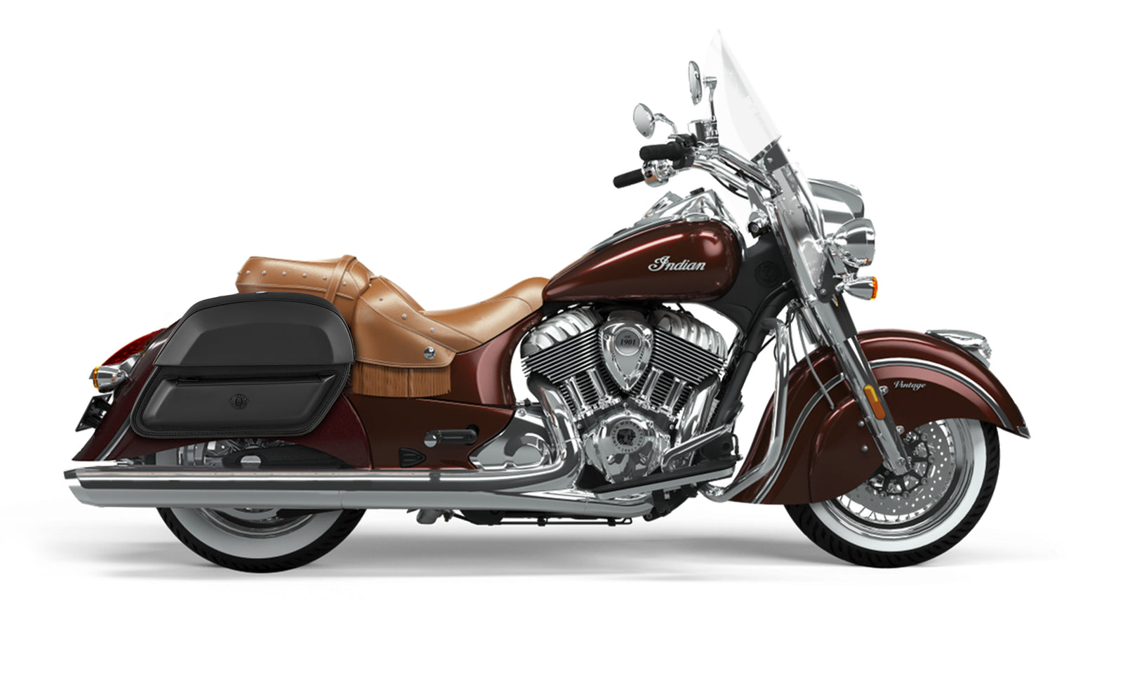 Viking 28-Liters Wraith Medium Indian Vintage Leather Saddle Bags