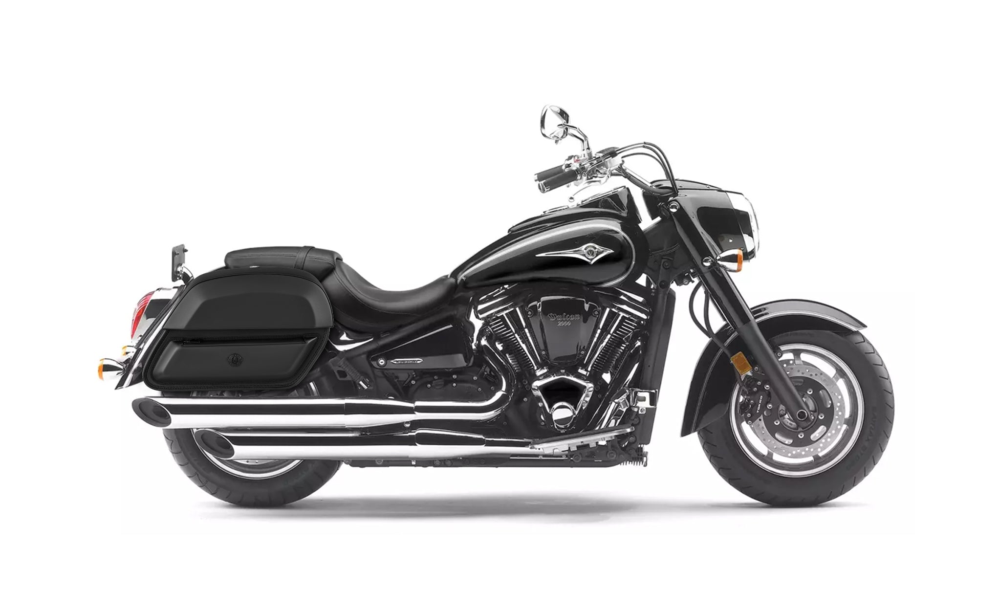 Viking 28-Liters Wraith Medium Kawasaki Vulcan 2000 VN2000 Leather Saddle Bags