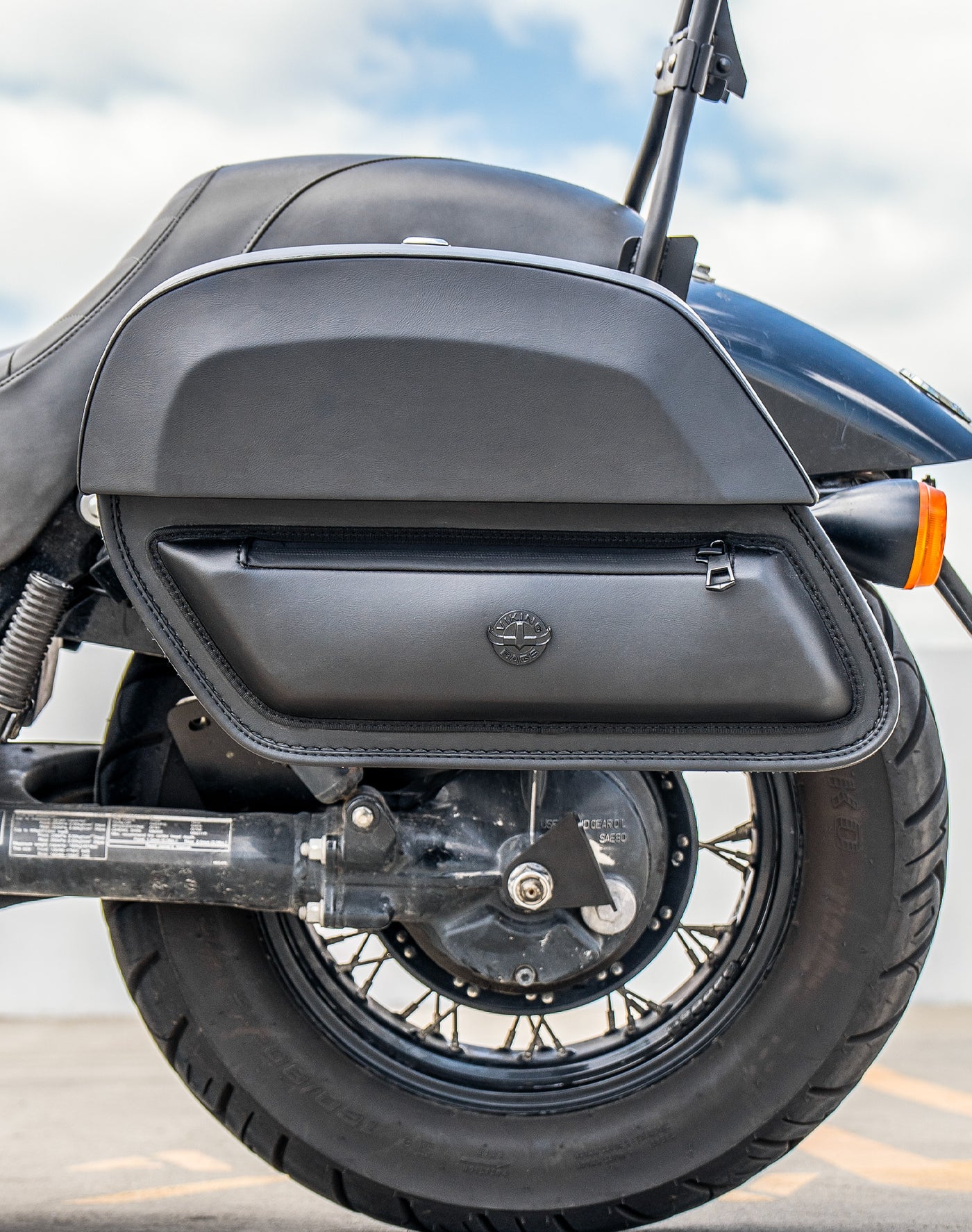 Viking 28L Pantheon Medium Quick-Mount Honda 750 Shadow Phantom Leather ...