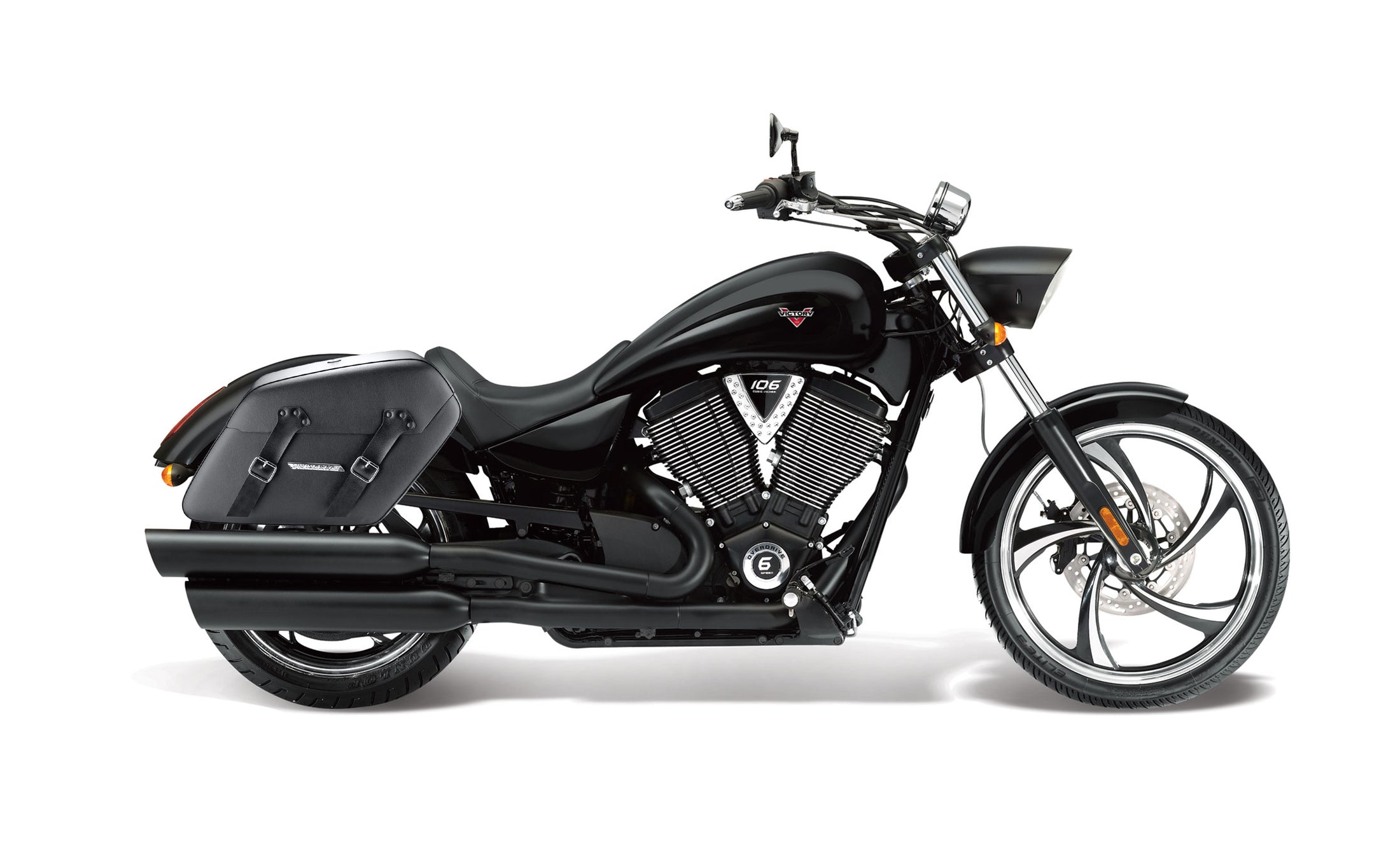 Viking 42L Baldur XL Victory 8 Ball Leather Wrapped Motorcycle Hard ...