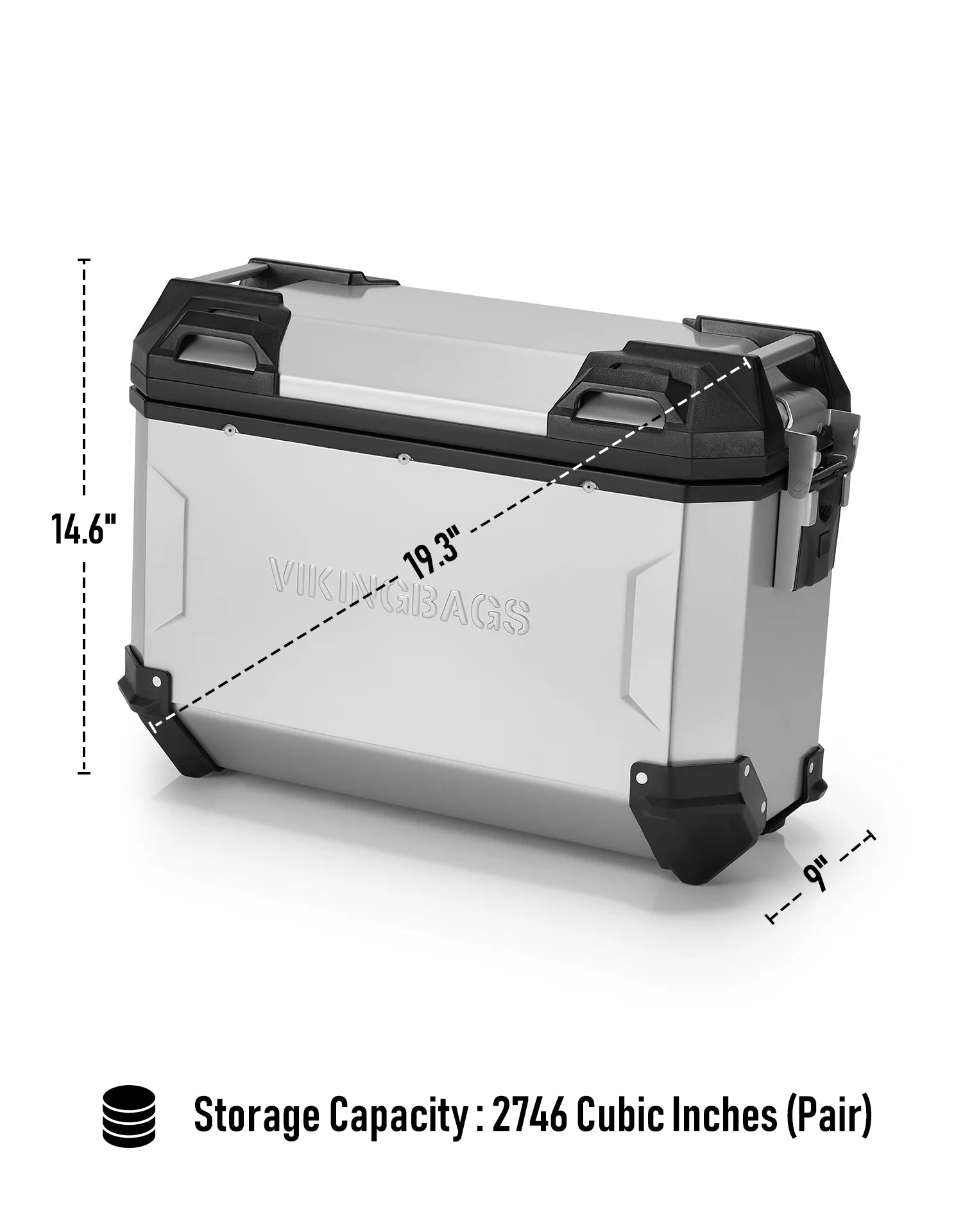 Viking Apex Silver XL BMW F 850 GS Motorcycle Aluminum Side Cases