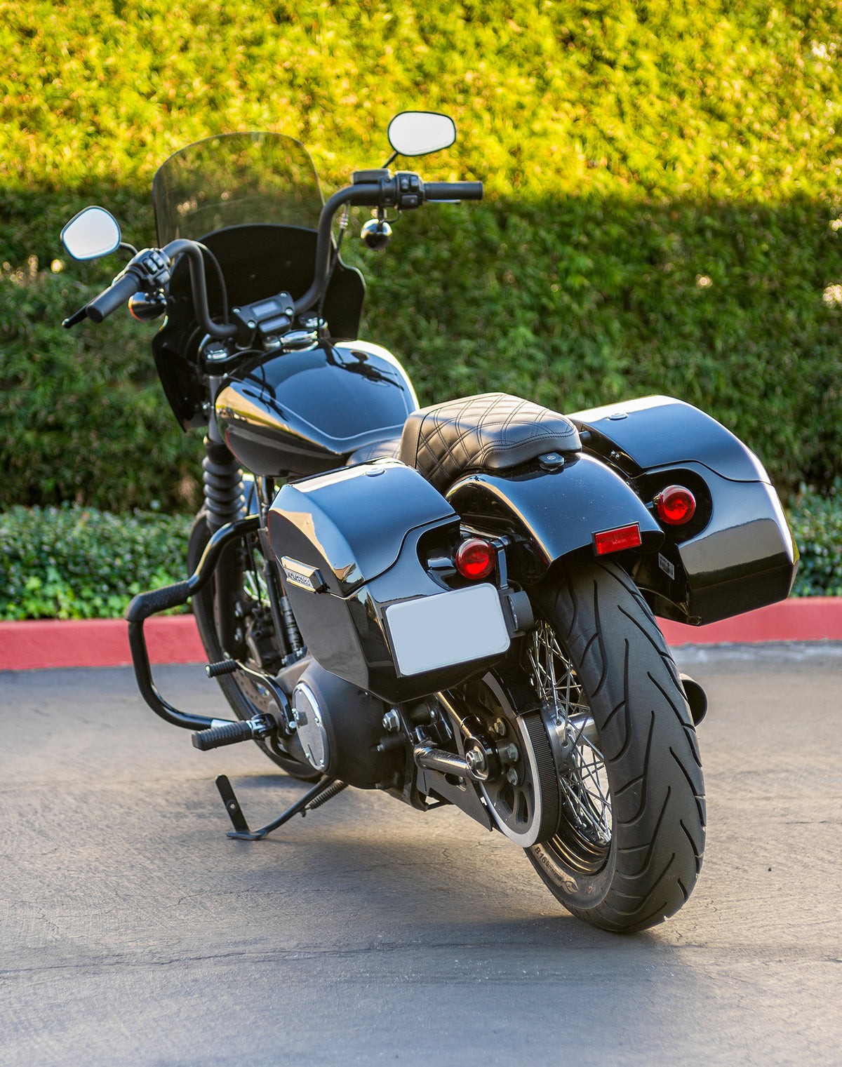 Viking Darkin Large Quick Mount Harley Softail Street Bob FXBB Painted Hard Saddlebags