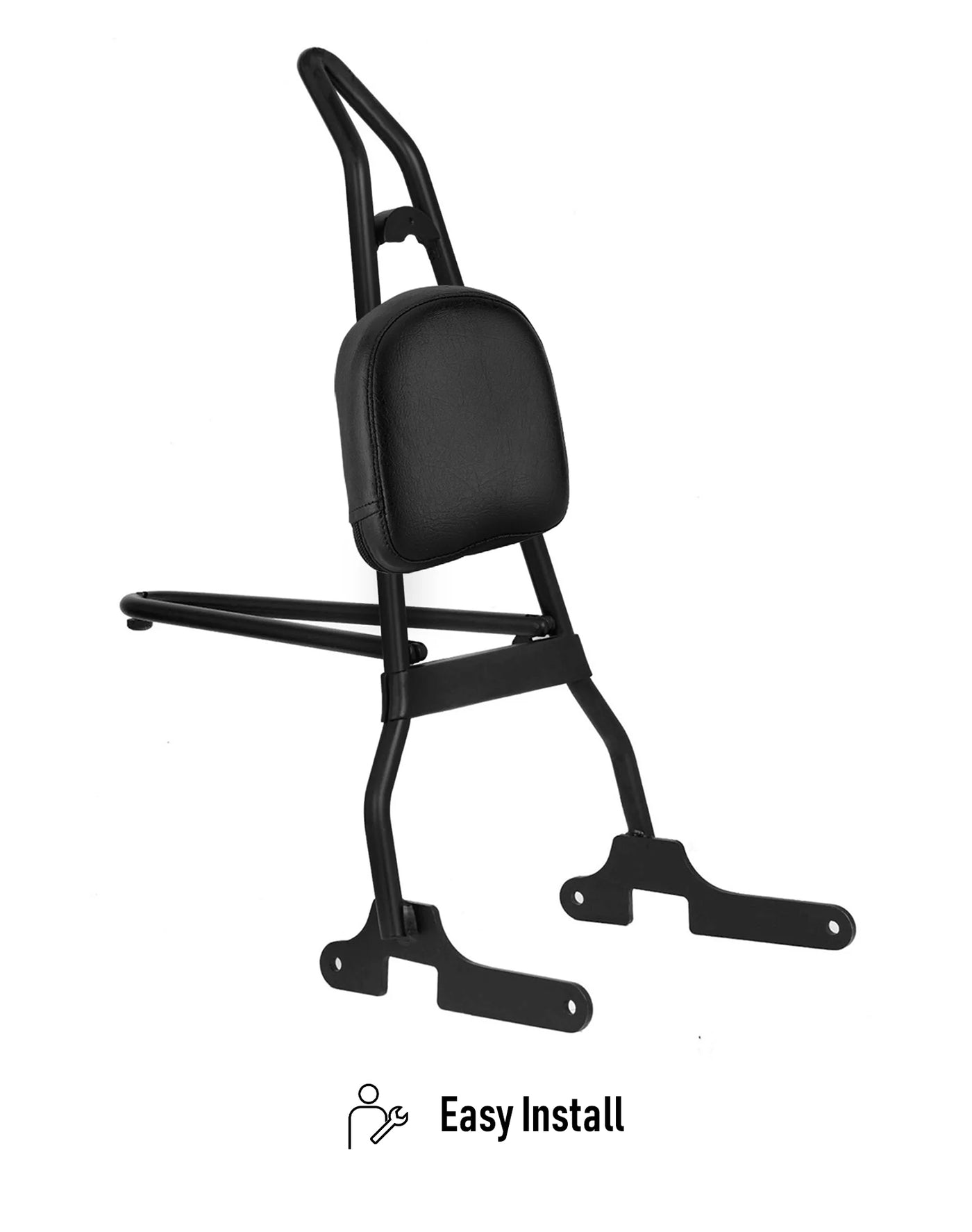 Viking Iron Born Plain Leather Short Motorcycle Backrest Pad for India