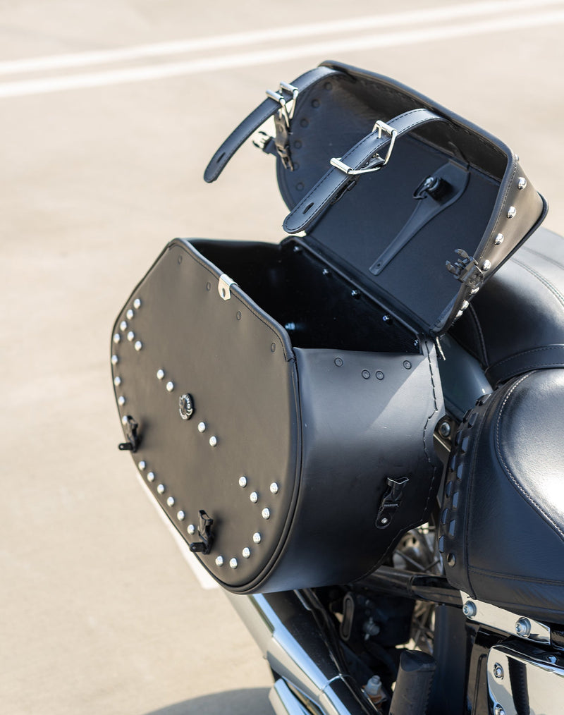 Viking 35L Legacy XL Harley Softail Heritage FLHC/S Studded Leather ...