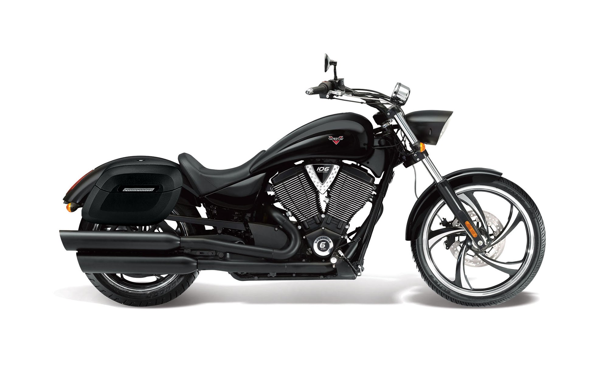 Viking 40L Lamellar Raven XL Victory 8 Ball Leather Covered Motorcycle ...