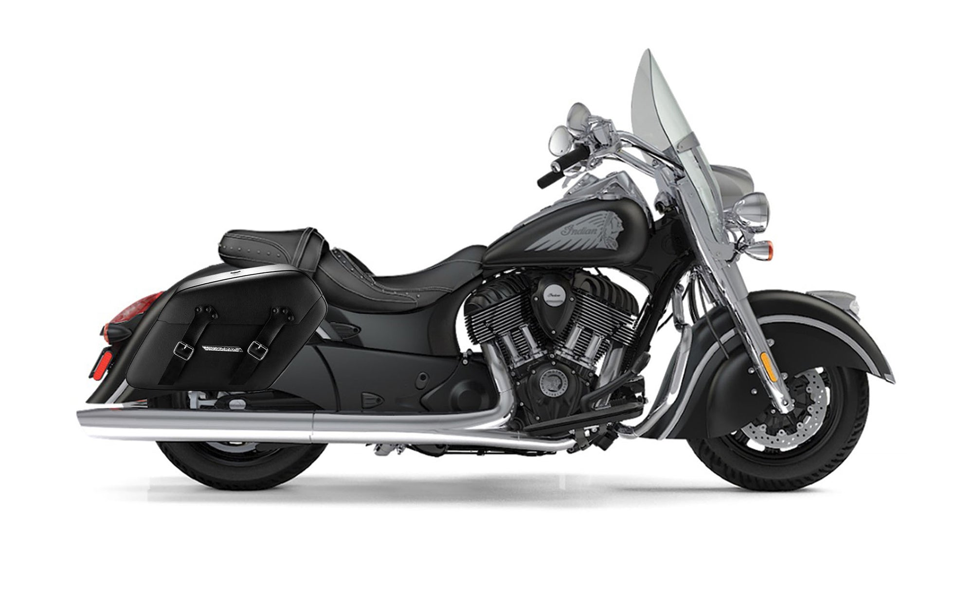 Viking 42L Baldur XL Indian Springfield Leather Wrapped Motorcycle Hard ...